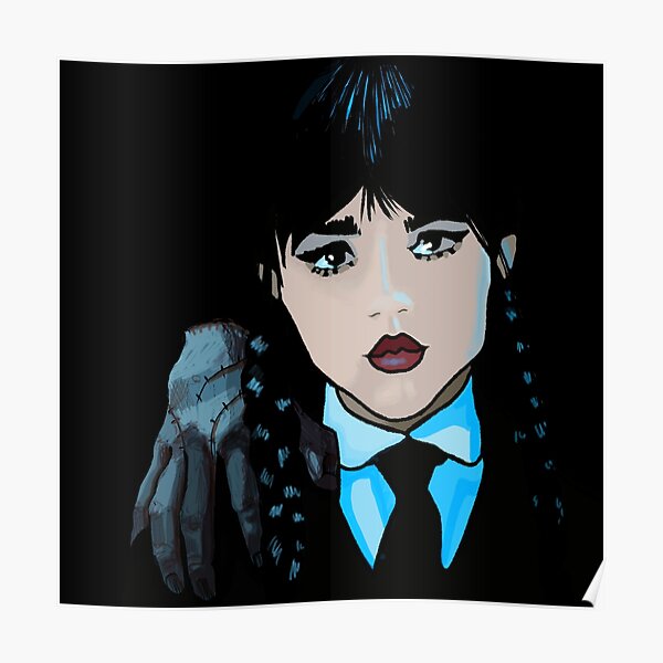 "Wednesday Addams and Thing, Tim Burton" Poster for Sale by DeLucaIdeas ...