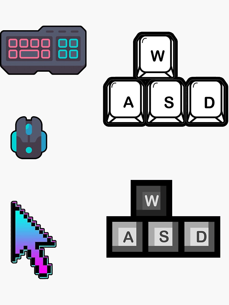 "Pcgaming Pack , WSAD Gamer " Sticker for Sale by bachapro | Redbubble