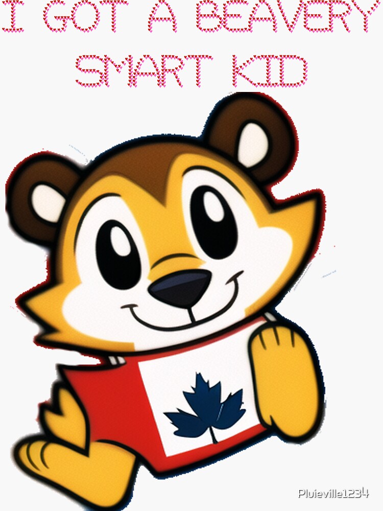 "I have a very smart kid, beaver logo" Sticker for Sale by ...