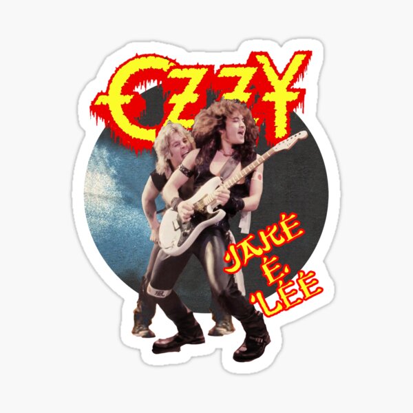 "OZZY JAKE E LEE 84 BLACK " Sticker for Sale by gamblinaml | Redbubble