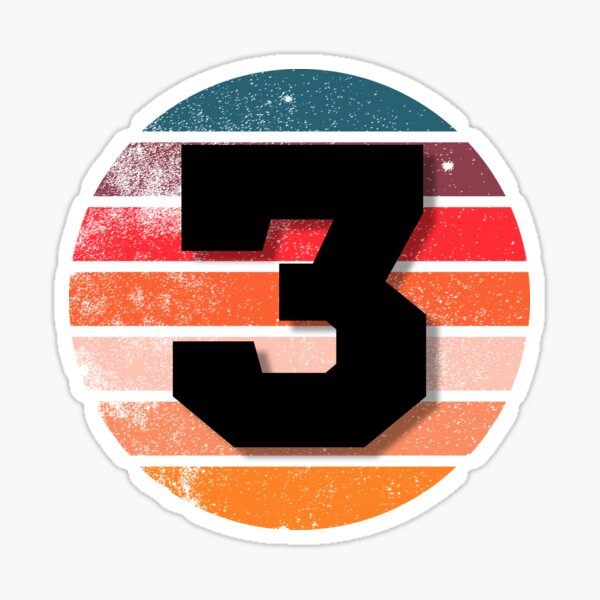 "3 Number Vintage Retro Sunset Three Years Old Birthday Sport Squad ...