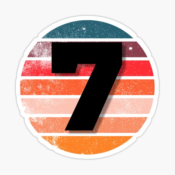 "7 Number Vintage Retro Sunset Seven Years Old Birthday Sport Squad ...