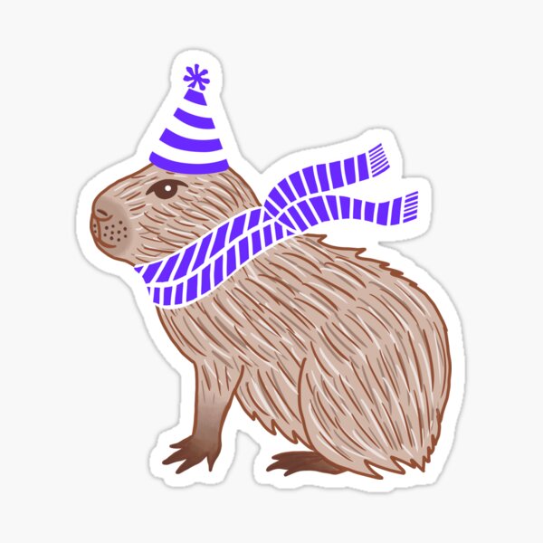"Capy Birthday Capybara Blue" Sticker for Sale by julieerindesign ...