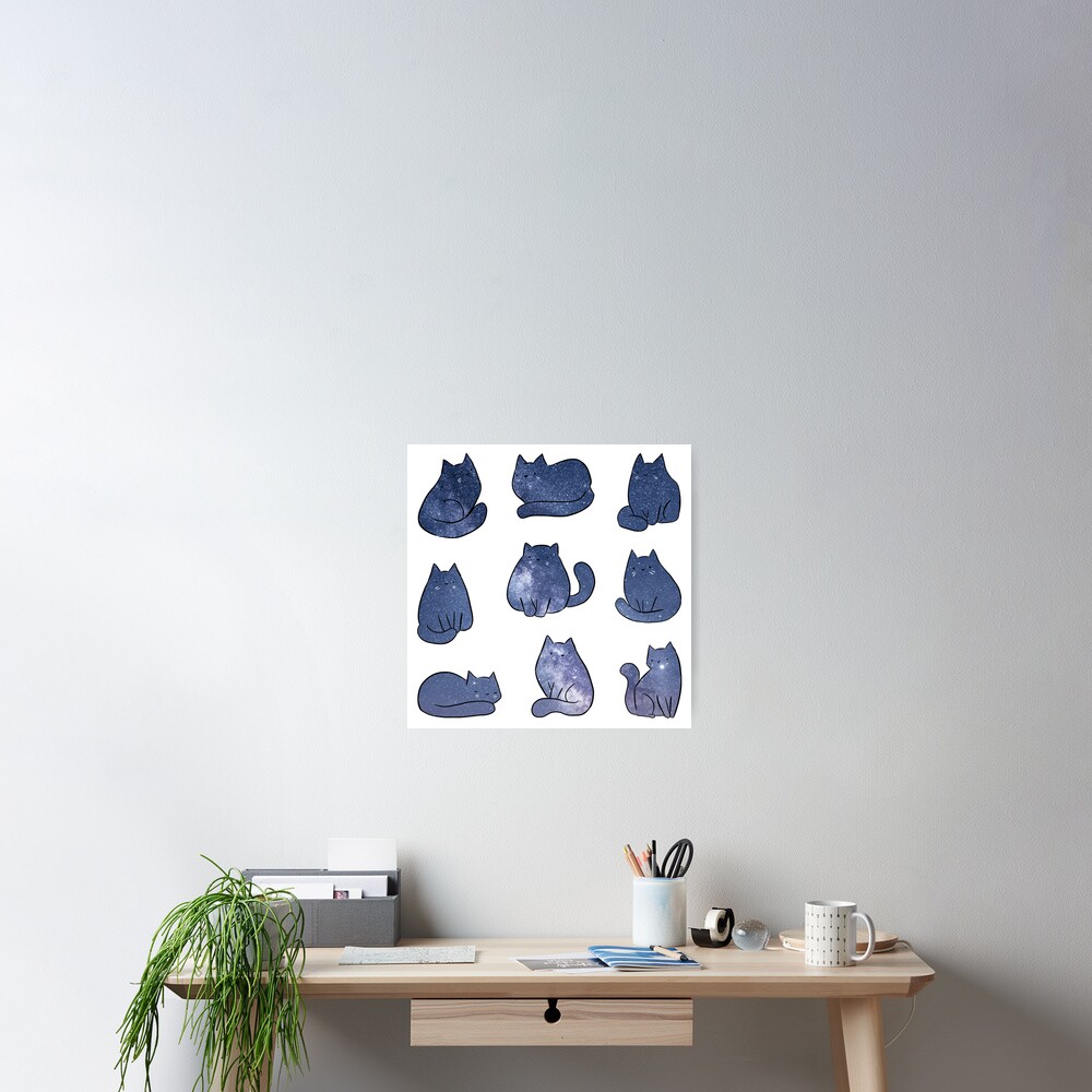 "Cute space blob cats - cute space cosmic cats illustration pack ...
