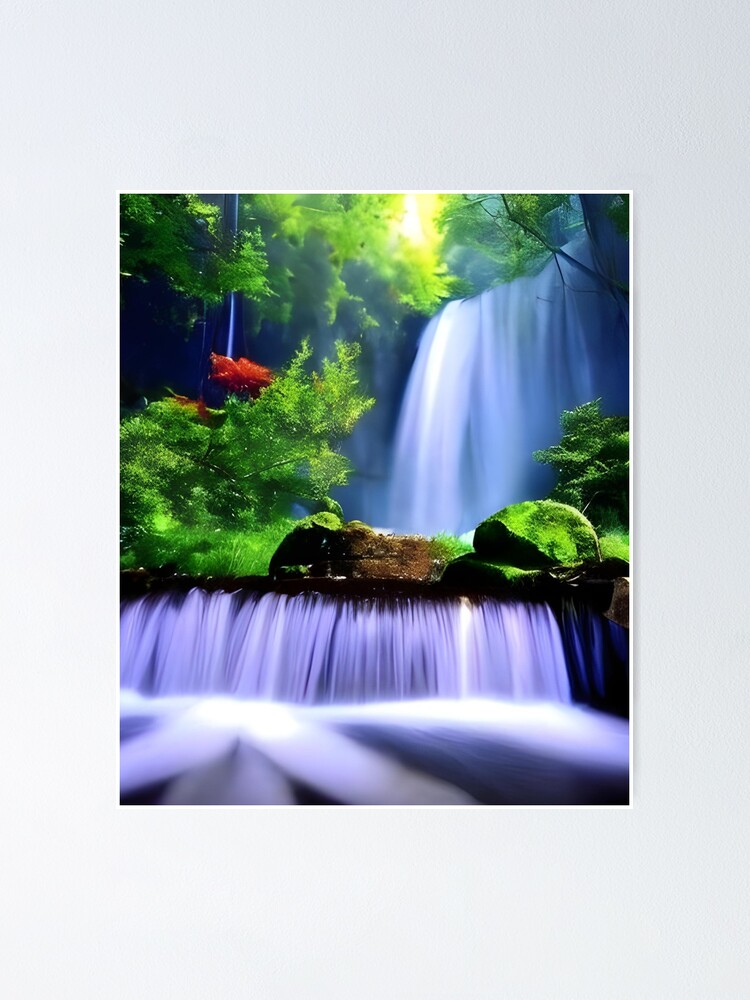 "Beautiful Waterfalls Artwork" Poster for Sale by CorneliusDesign ...