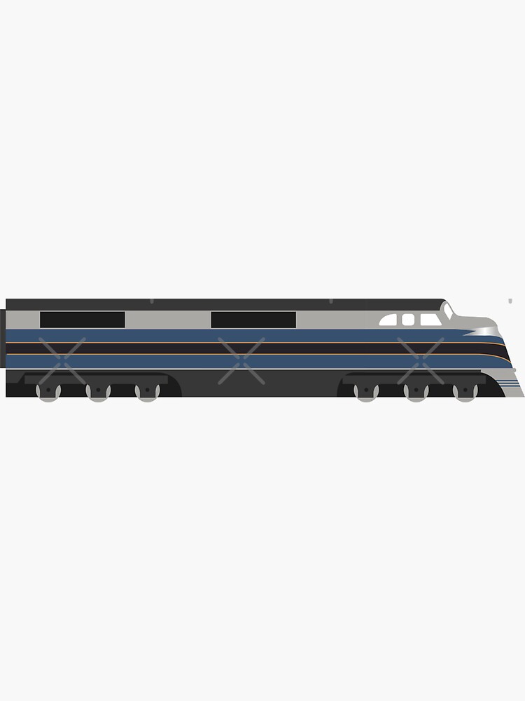 "Dark Blue Art Deco Streamliner Locomotive" Sticker for Sale by ...