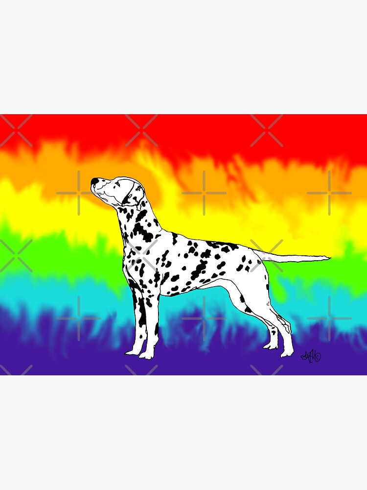 "Dalmatian on rainbow background 070" Sticker for Sale by ...