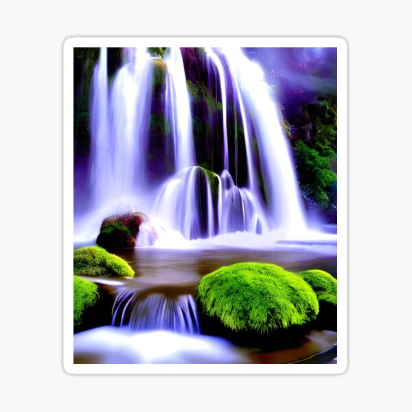 "Beautiful Waterfalls Wallpaper" Sticker for Sale by CorneliusDesign ...