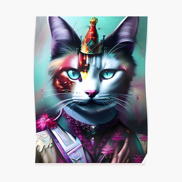 "Royal Cat - Modern digital art" Poster for Sale by Ai-michiart | Redbubble