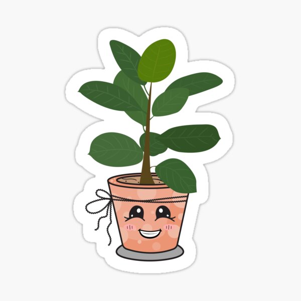 "Cute Smiley Plant Sticker" Sticker for Sale by ItzYourzCo | Redbubble