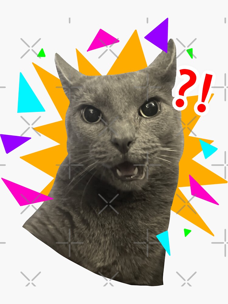 "Do you have any questions for this cool cat?" Sticker for Sale by ...