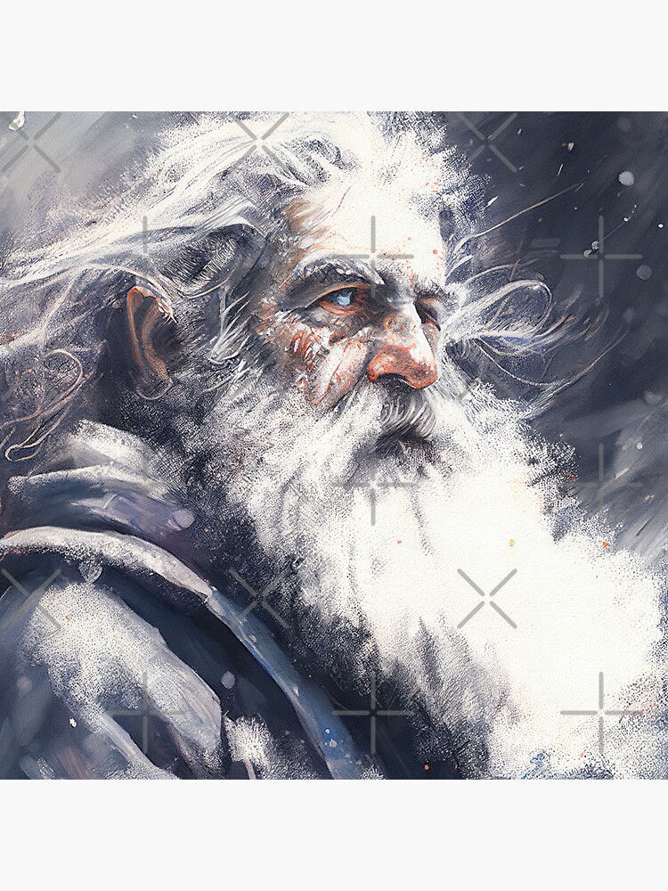 "Old Man Winter" Sticker for Sale by Red-Alien | Redbubble