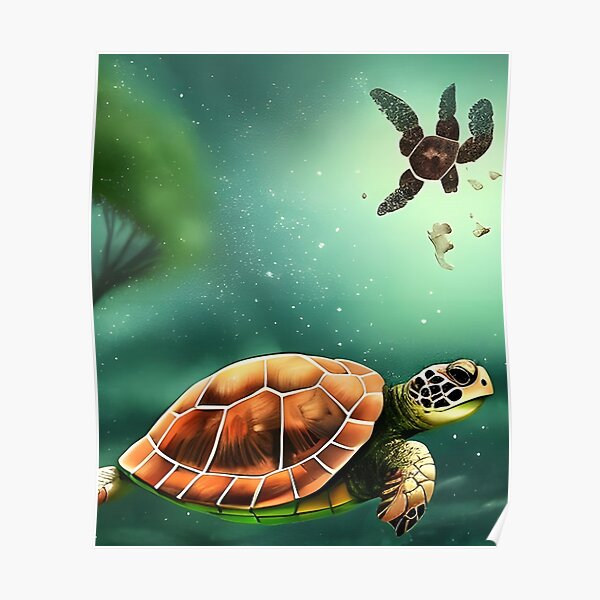"Cute turtle wallpaper" Poster for Sale by CorneliusDesign | Redbubble