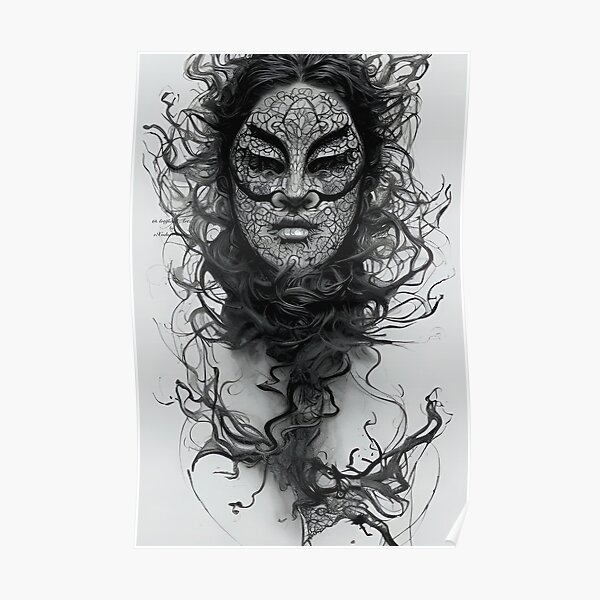 "Japanese Masquerade Mask" Poster for Sale by Ai-Artz | Redbubble