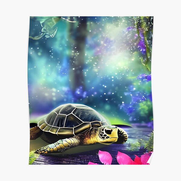 "Cute turtle wallpaper" Poster for Sale by CorneliusDesign | Redbubble