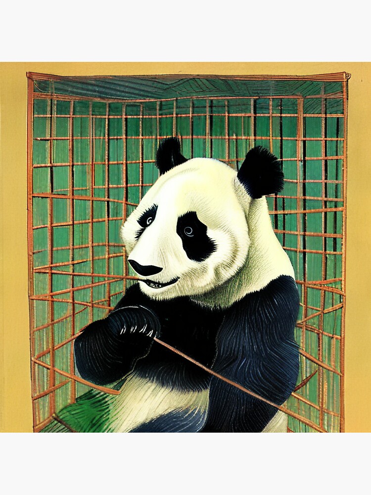 "Panda is locked in a cage" Sticker for Sale by daisyearn | Redbubble