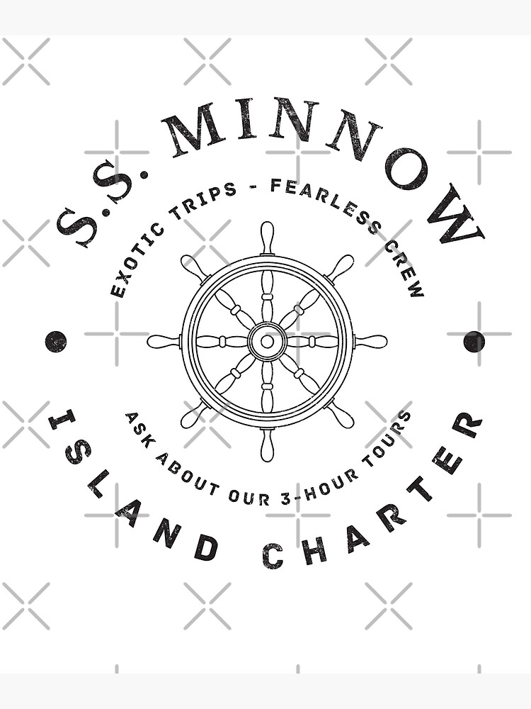"S.S. Minnow Island Charter - modern vintage logo" Poster for Sale by ...