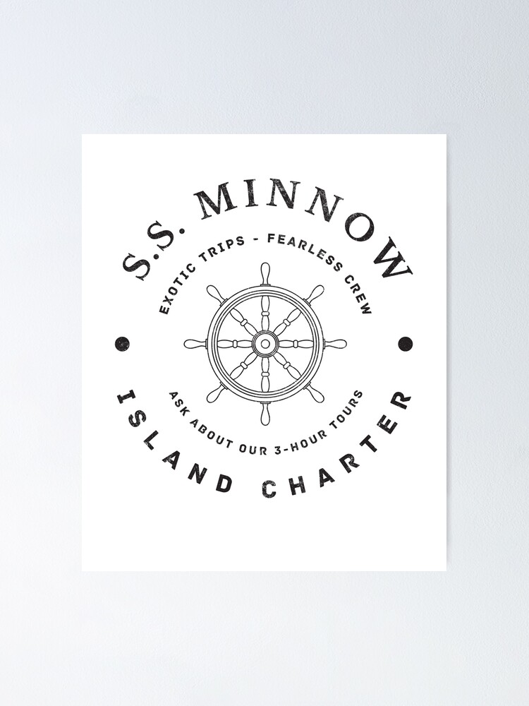 "S.S. Minnow Island Charter - modern vintage logo" Poster for Sale by ...