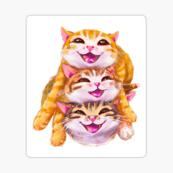 "Cat Stack. Stack of Animals" Sticker for Sale by LeanDesigns | Redbubble