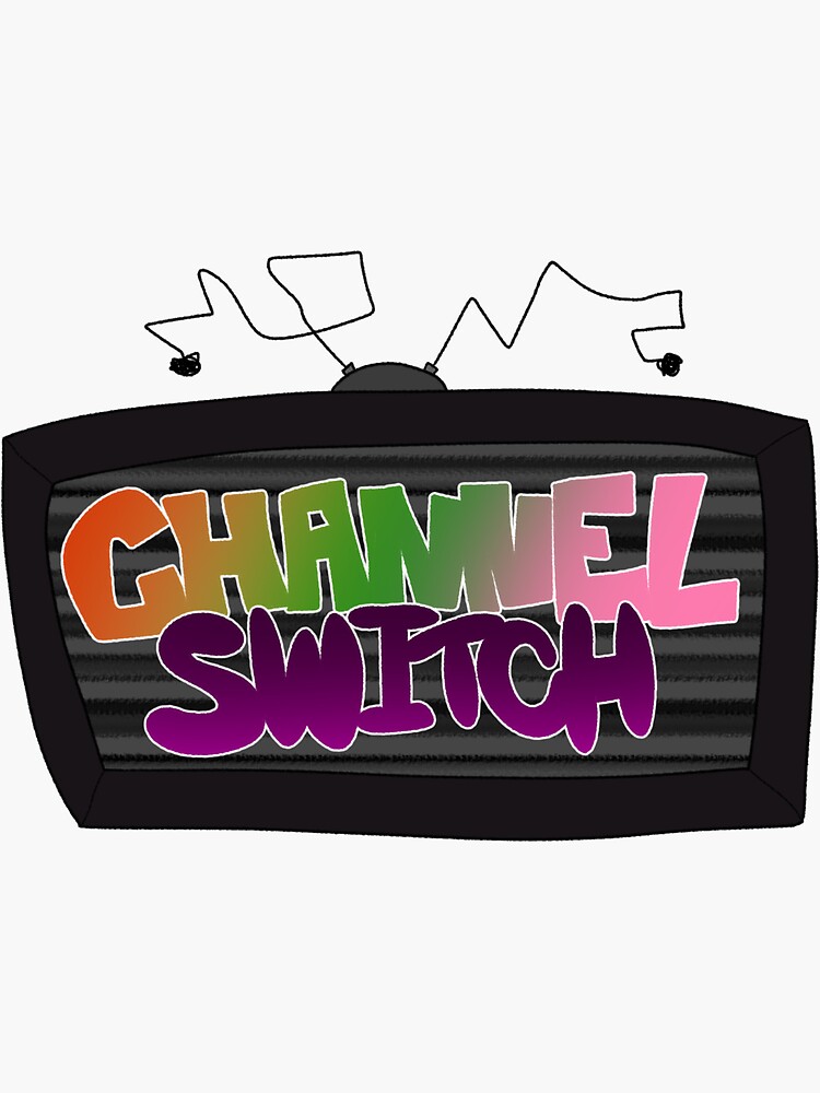 "channel switch tv logo" Sticker for Sale by cipherr | Redbubble
