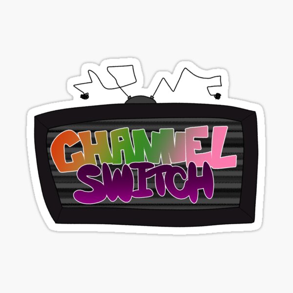 "channel switch tv logo" Sticker for Sale by cipherr | Redbubble