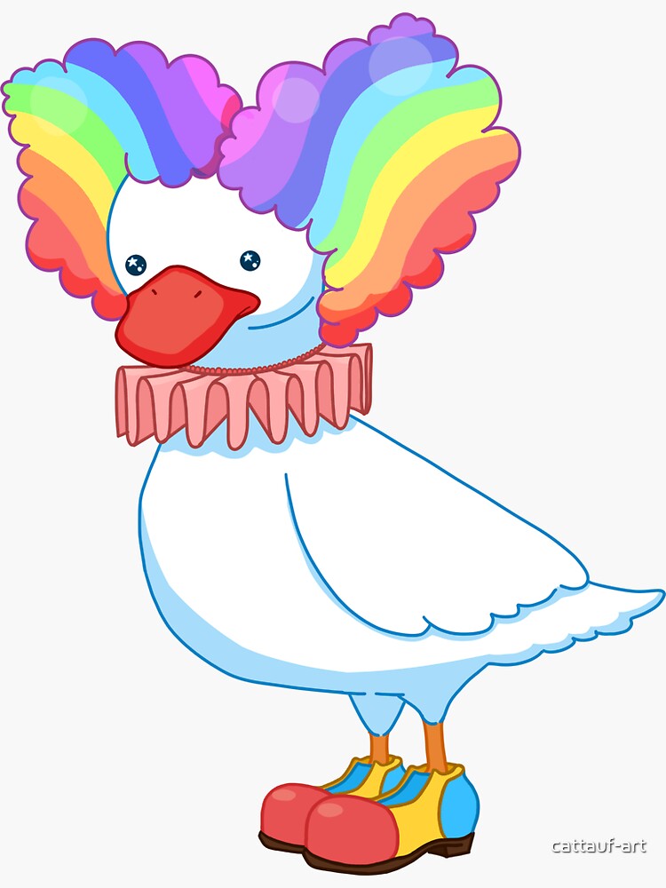 "Silly Little Clown Duck" Sticker for Sale by cattauf-art | Redbubble