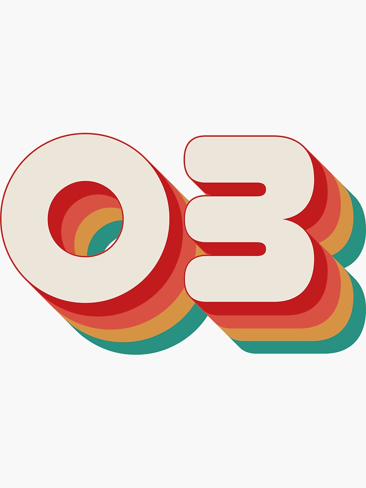 "Number 3" Sticker for Sale by Texterns | Redbubble