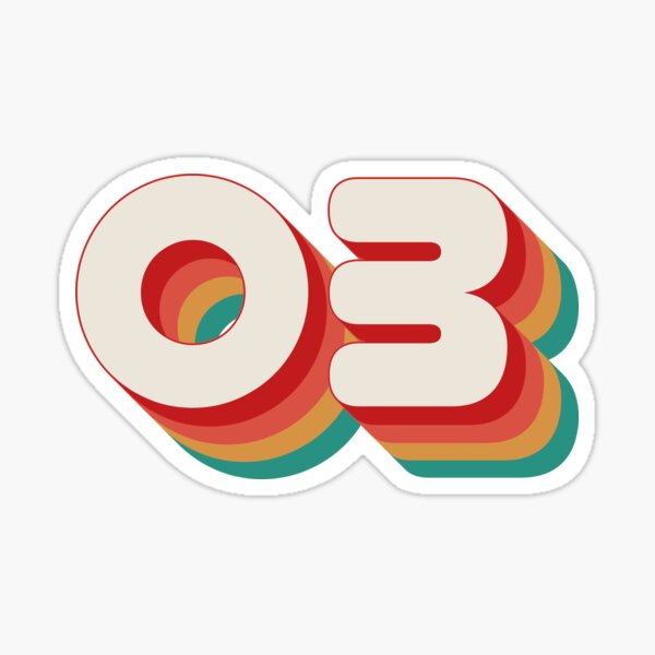 "Number 3" Sticker for Sale by Texterns | Redbubble