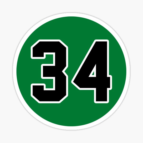 "Paul Pierce Number 34" Sticker for Sale by RedPremium | Redbubble