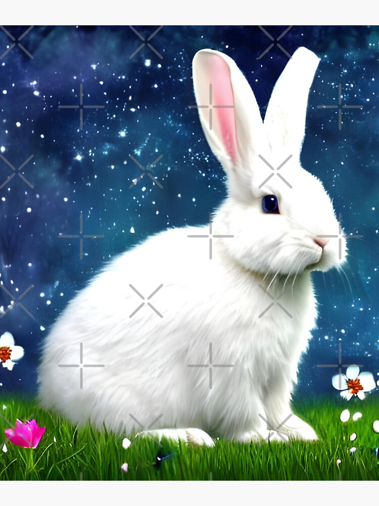 "White Cute Bunny" Sticker for Sale by CorneliusDesign | Redbubble