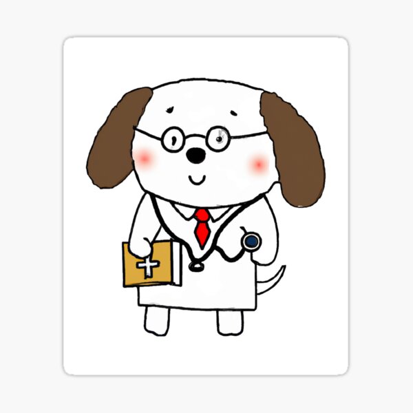 "Kindergarten Dogtor. Dogs and Doctors" Sticker for Sale by LeanDesigns ...