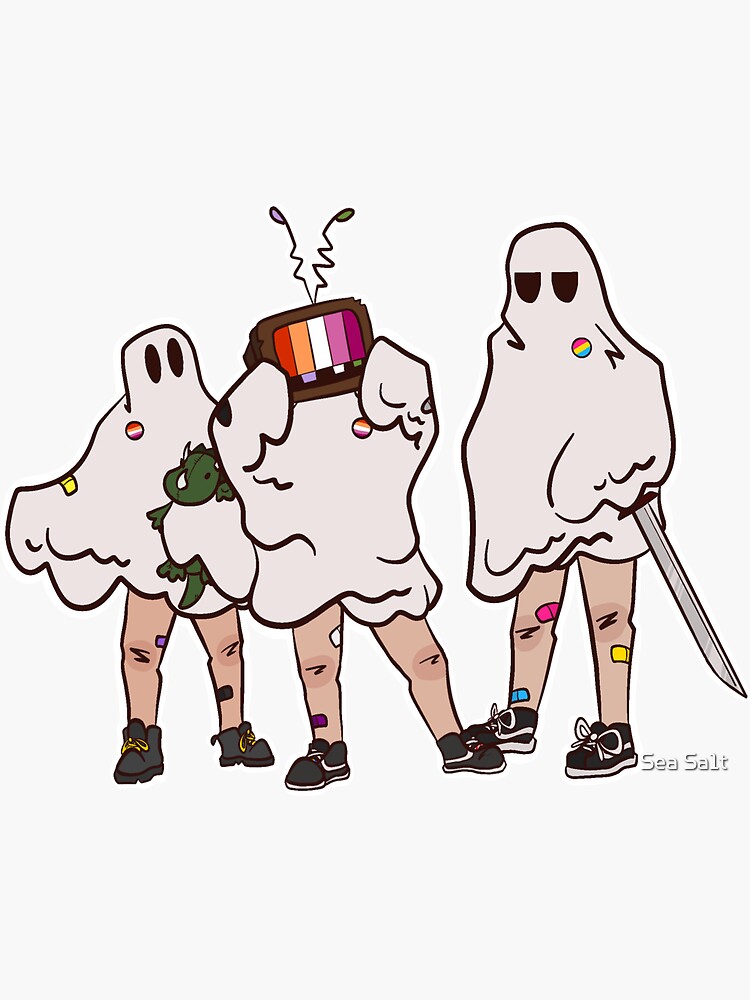 "The Best Trio Ghost" Sticker for Sale by Lapis-Paws | Redbubble