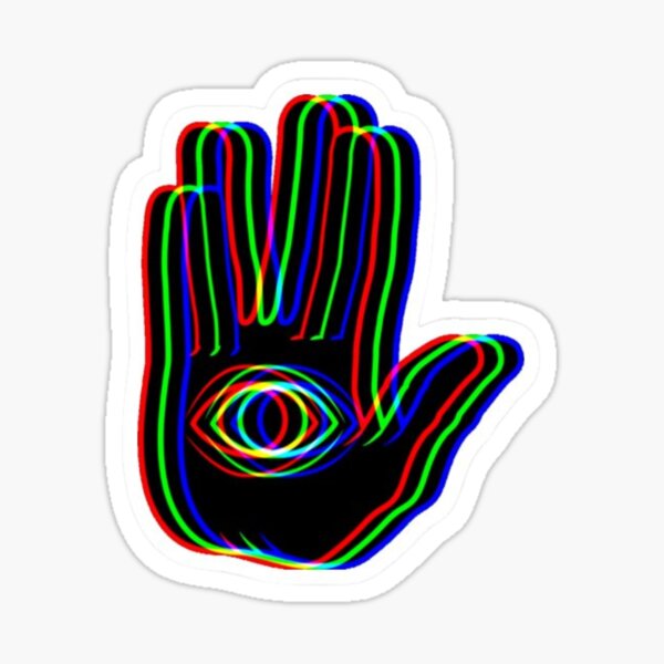 " psychedelic hand - trippy hand with eye vision by N17V17" Sticker for ...