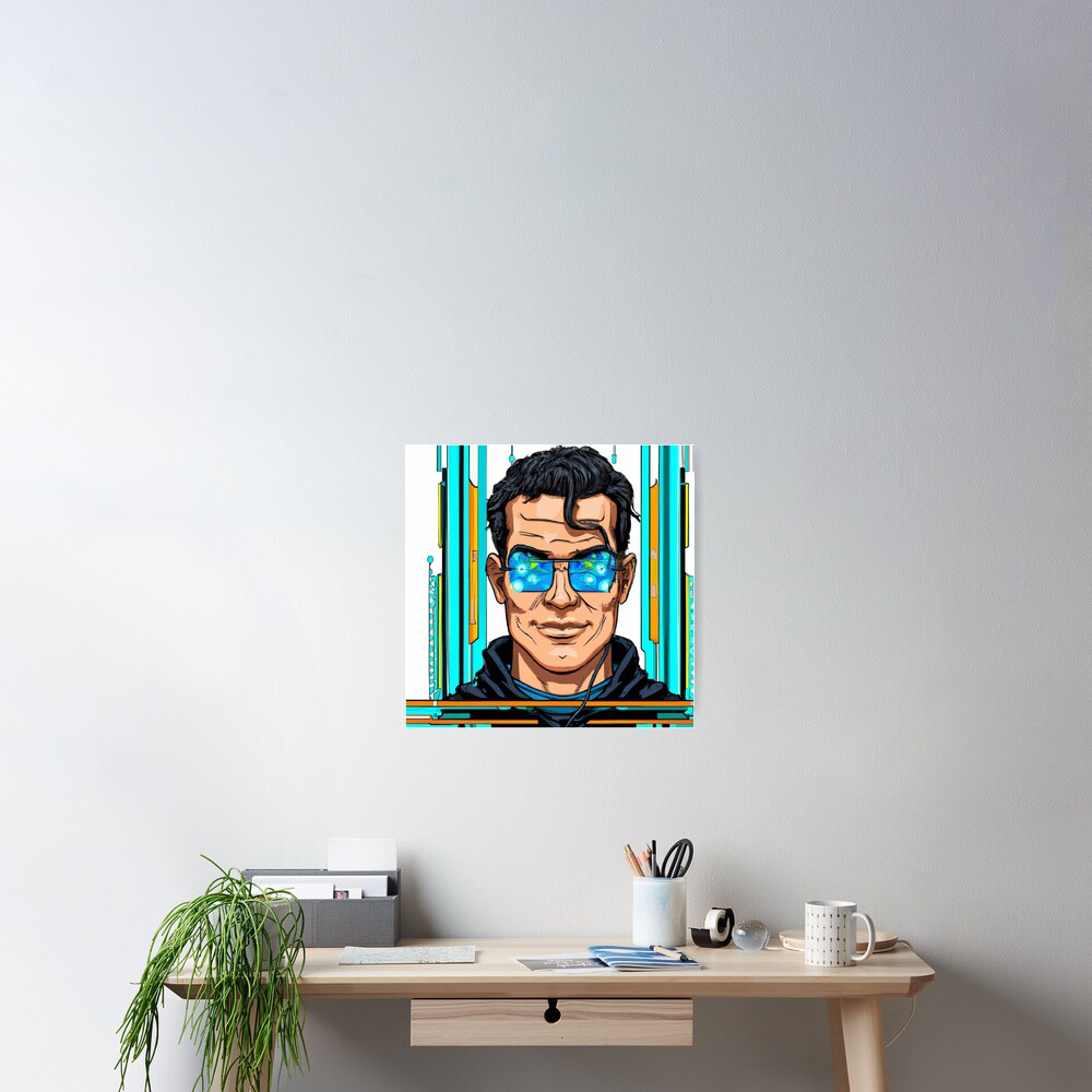 "Cool Cyberpunk Hacker in the Comic Book Style" Poster for Sale by ...