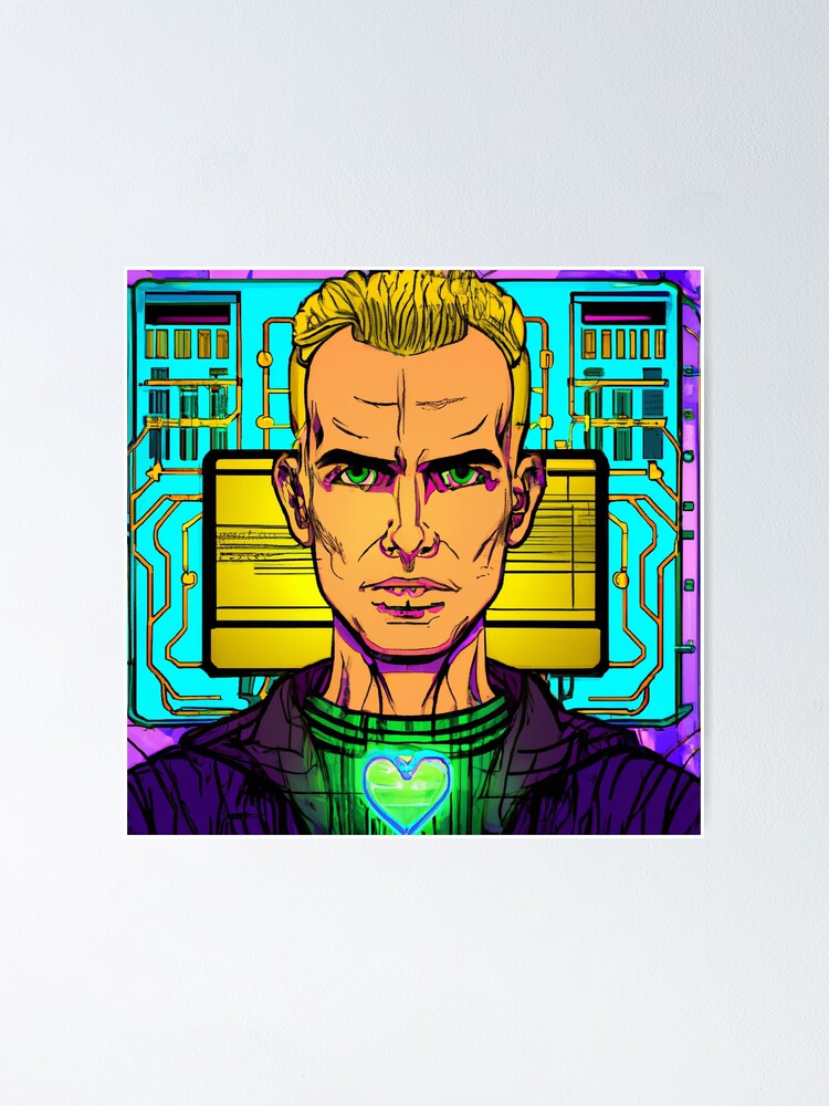 "Menacing Cyberpunk Hacker from the Hacker Series" Poster for Sale by ...