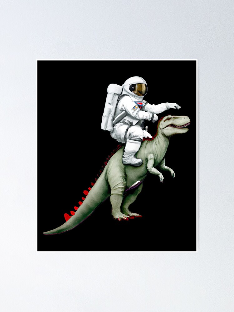 "Astronaut rides a T-Rex" Poster for Sale by phys | Redbubble