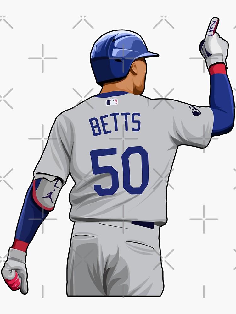 "Mookie Betts #50 Points to Homerun" Sticker for Sale by TacklePack ...