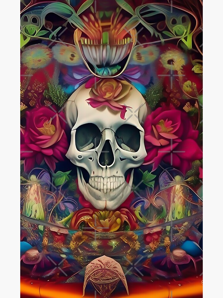 "Bones and botanicals Trippy and Pretty Art Flowers Skull and Roses ...