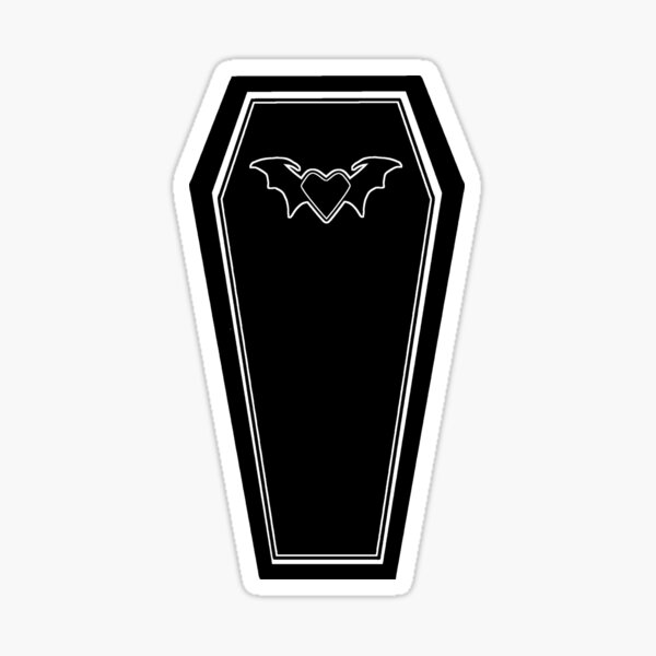 "Bat Coffin (black)" Sticker for Sale by Irishpotato-19 | Redbubble