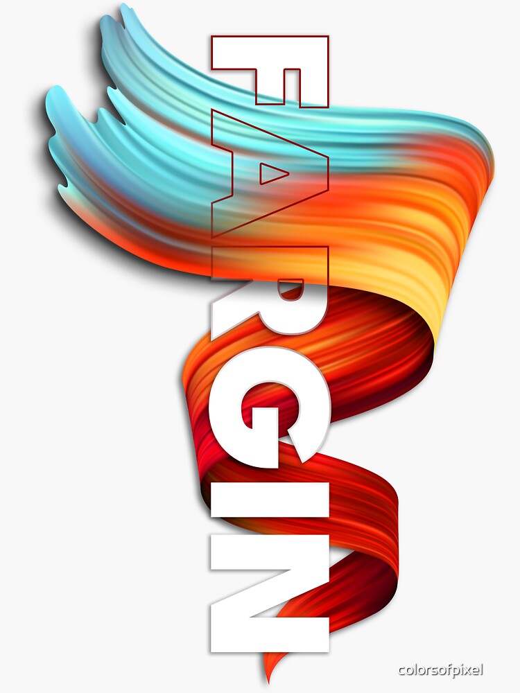 "FARGIN Colorful Gradient Brush art with white background" Sticker for ...