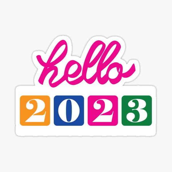 "hello happy new year 2023" Sticker for Sale by markdesignersa | Redbubble