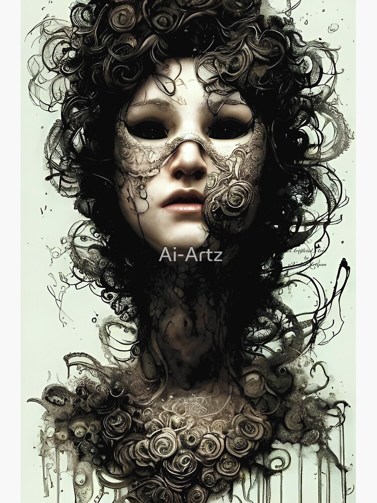 "Masquerading My Emotions" Sticker for Sale by Ai-Artz | Redbubble