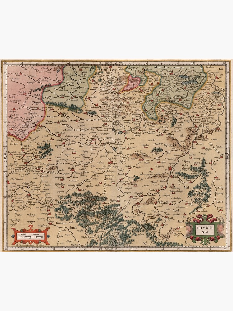 "Historical map of Thuringia" Poster for Sale by odekerke | Redbubble