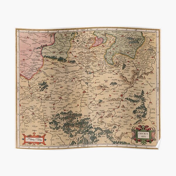 "Historical map of Thuringia" Poster for Sale by odekerke | Redbubble
