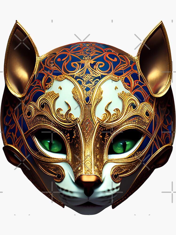 "Cat carnival mask" Sticker for Sale by GorinART | Redbubble