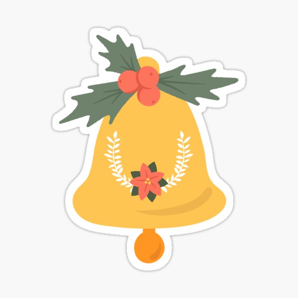 "Lovely Christmas Bell Sticker&Margnet" Sticker for Sale by J-Archive ...