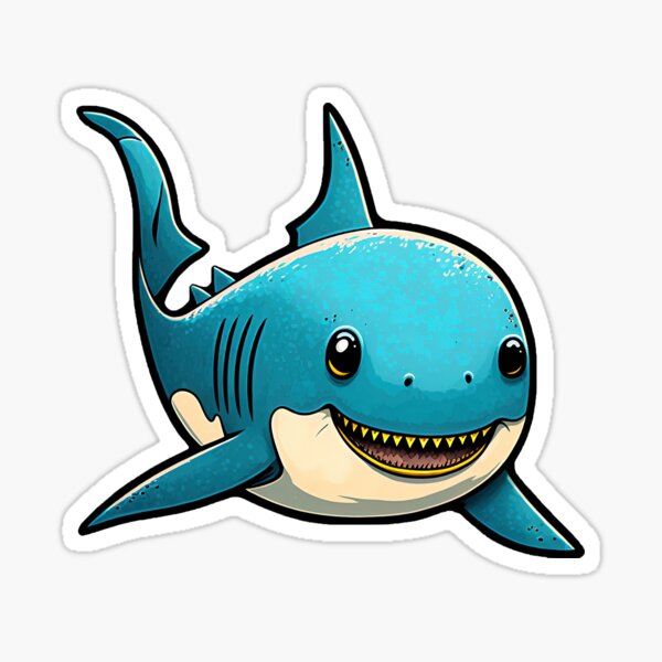 "Cute Cartoon Shark" Sticker for Sale by Definitelycole | Redbubble