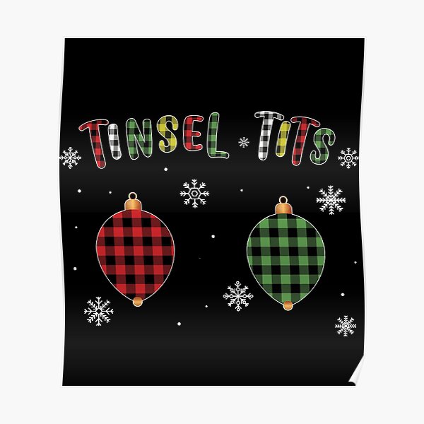 Jingle Balls Tinsel Tits Couples Christmas Matching Couple Poster For