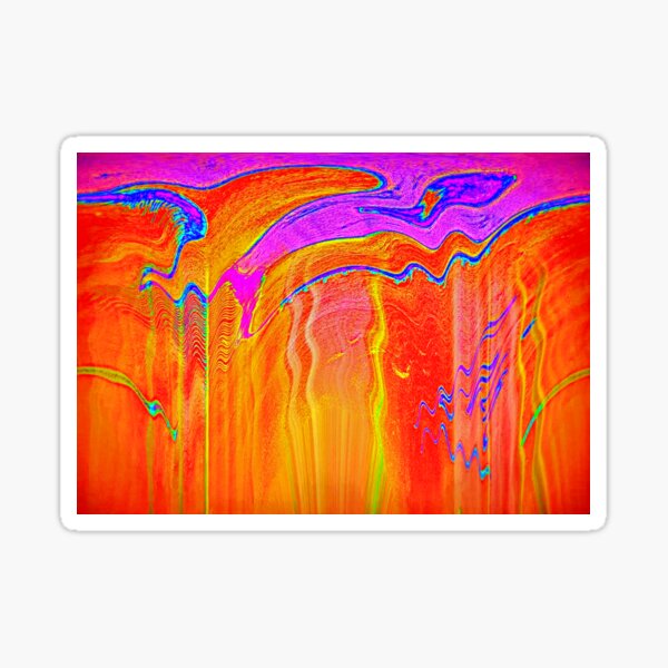 "Liquified purple and orange" Sticker for Sale by MazingPatterns ...