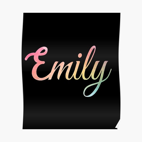 Póster «EMILY Nombre personalizado Etiqueta de cumpleaños Nombre de ...